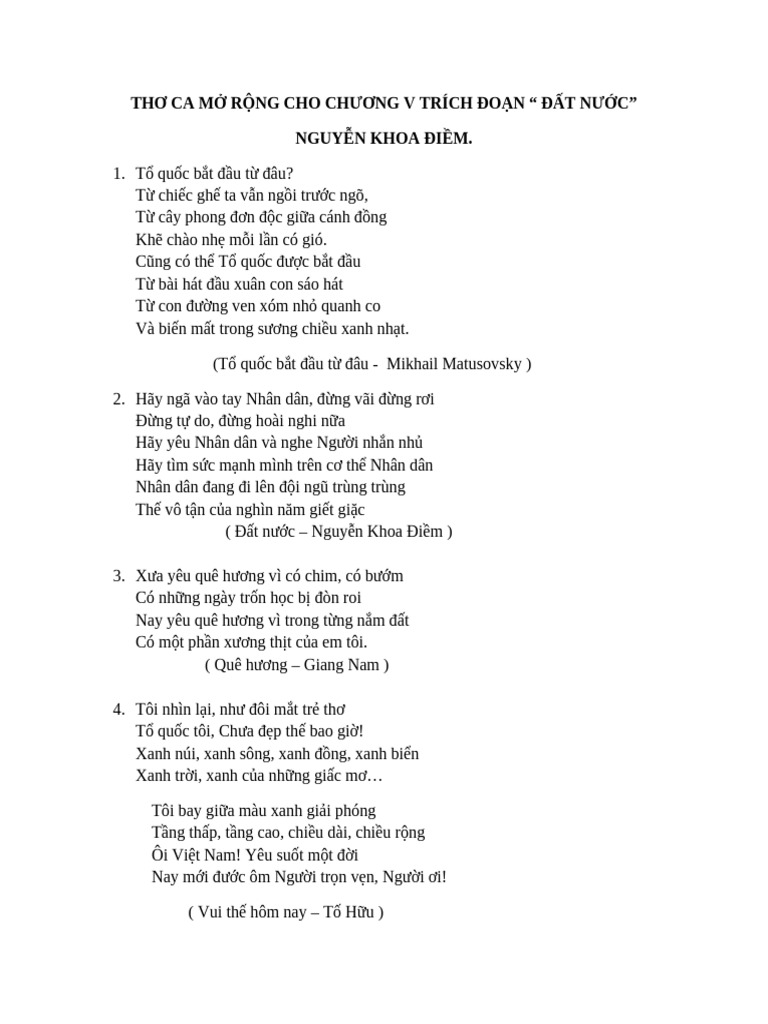 Thơ Ca M R NG Cho Chương V Trích Đo N | PDF