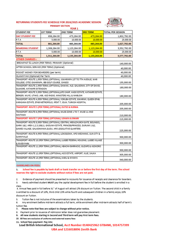 Tollywood School Fee Structure 2024/2025 | PDF | Money | Services ...