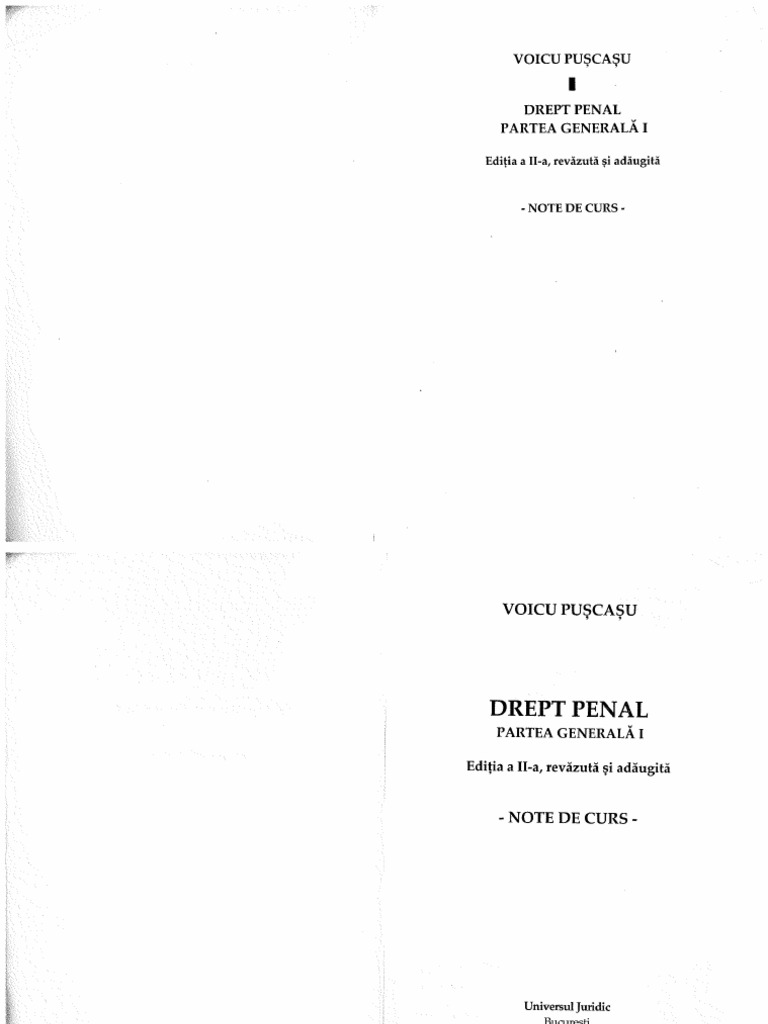 Drept Penal Partea Generala Puscasu | PDF