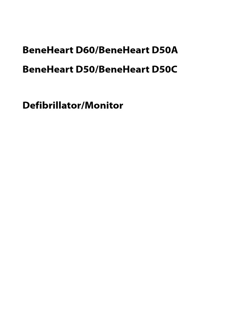 BeneHeart D60 D50 Instruction For Use 1.0 | PDF | Electrocardiography ...