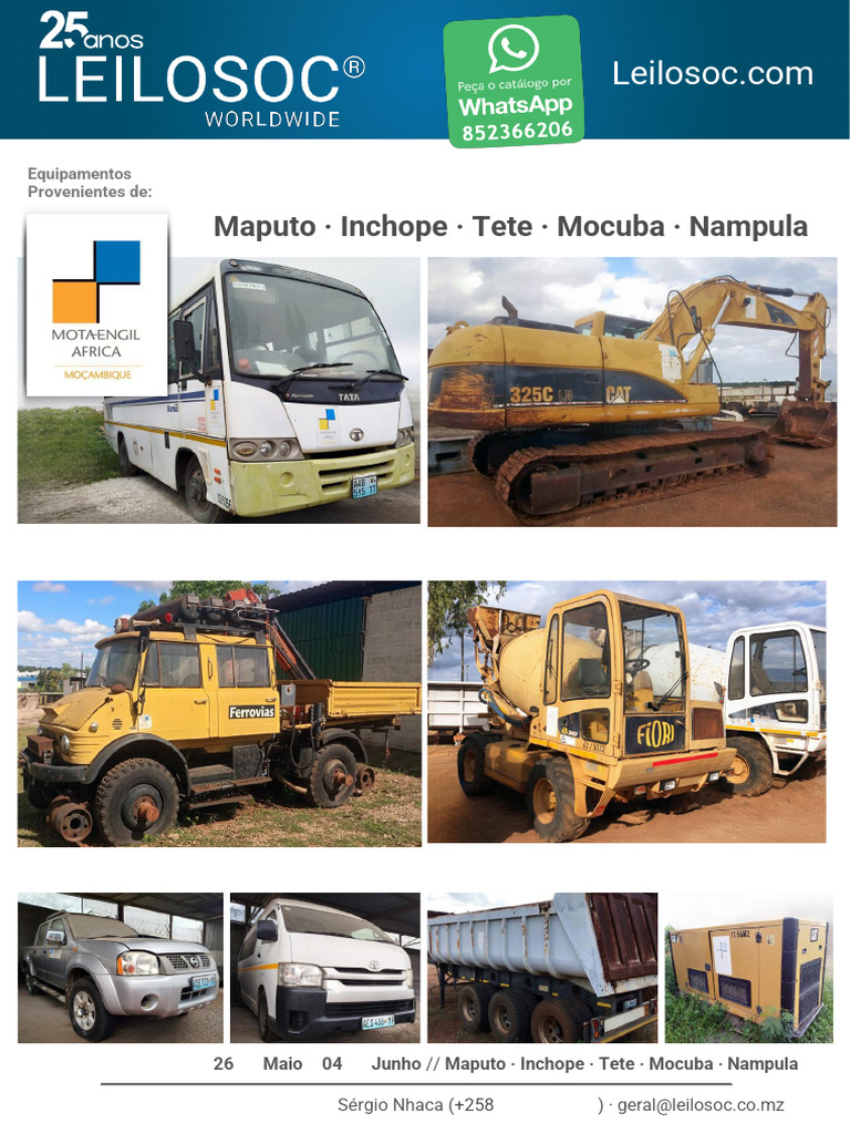 Catálogo - Mota Engil MZ - 05 e 06junho - v1.2 | PDF | Leilão | Cheque (banco)