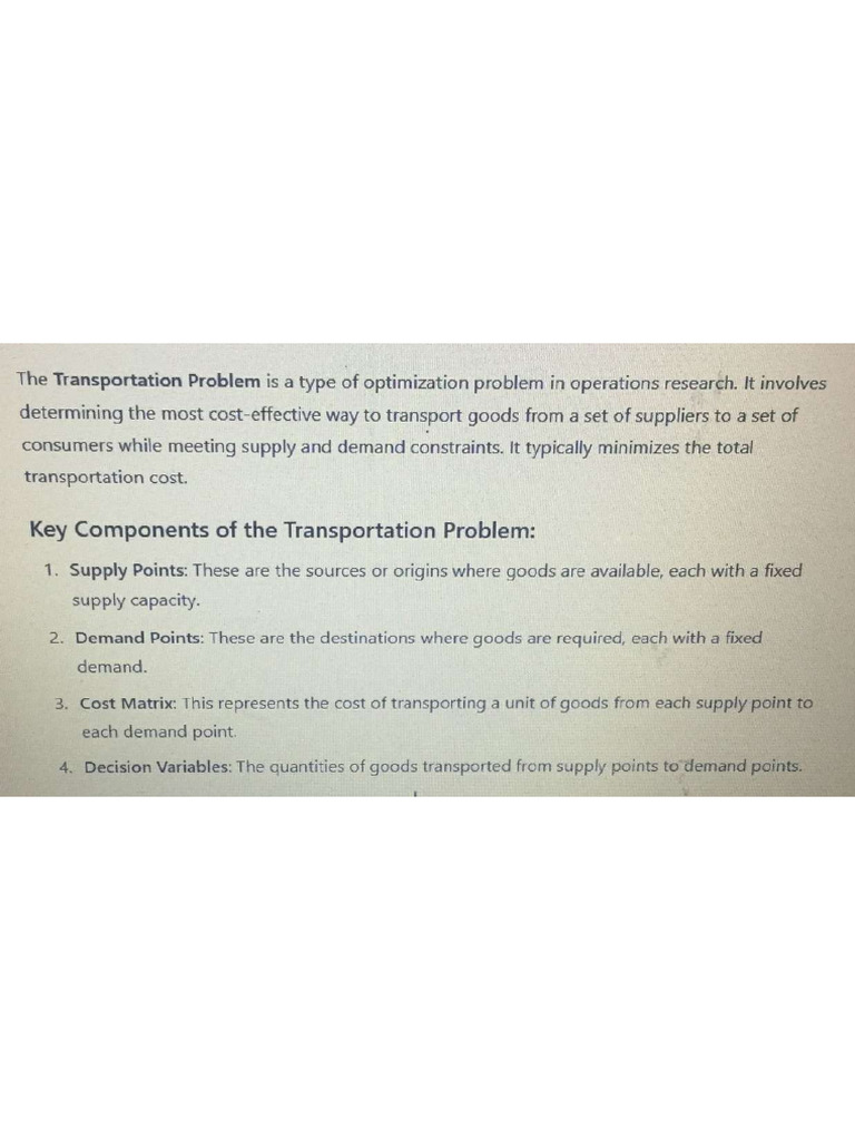 Transportation Problem | PDF