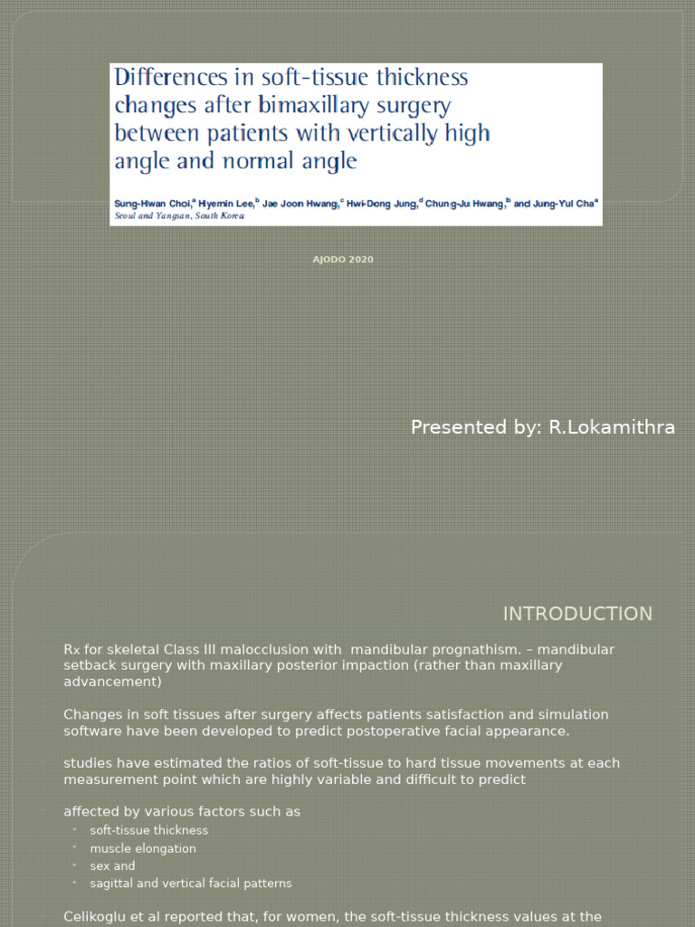 soft tissue in bimax surgery | PDF | Dentistry Branches