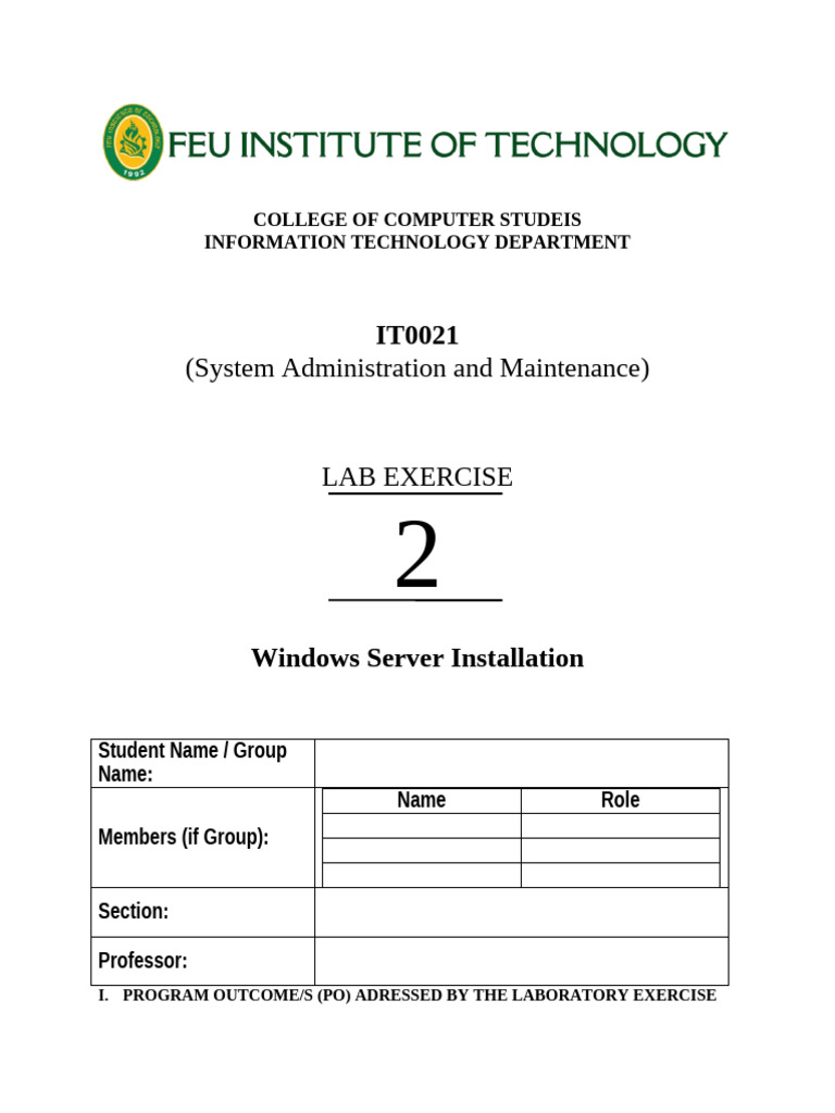 IT0021 Laboratory Exercise 2 | PDF | Virtualization | Operating System