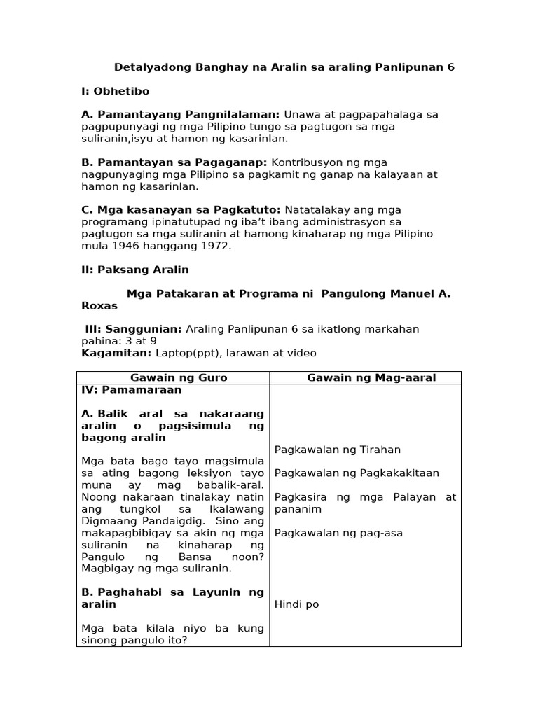 Lesson Plan in Ap 1 | PDF