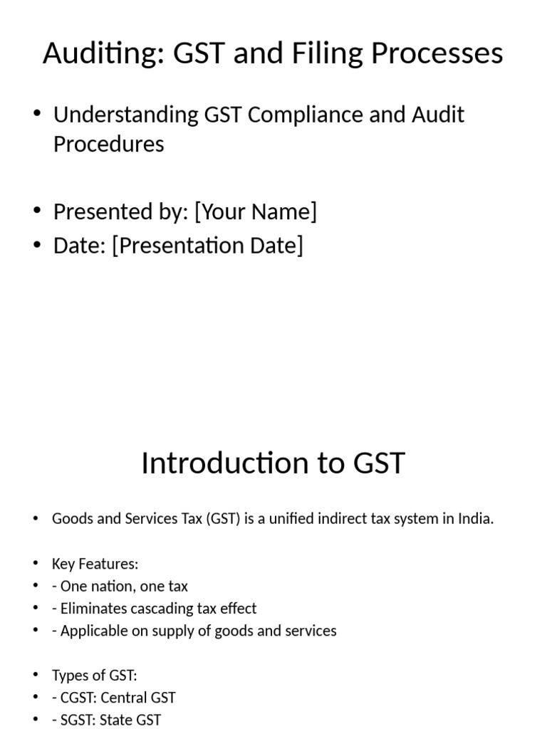 Understanding GST Audit Files | PDF | Taxation | Payments