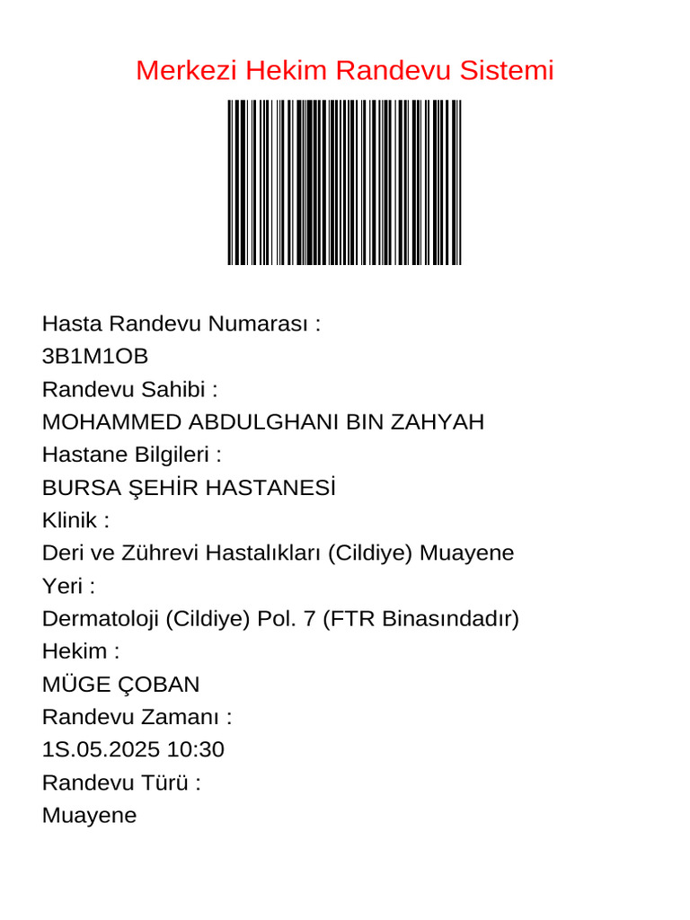 Merkezi Hekim Randevu Sistemi | PDF