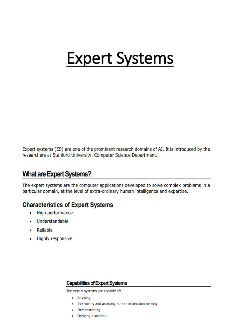 Expert Systems AI-2 | PDF