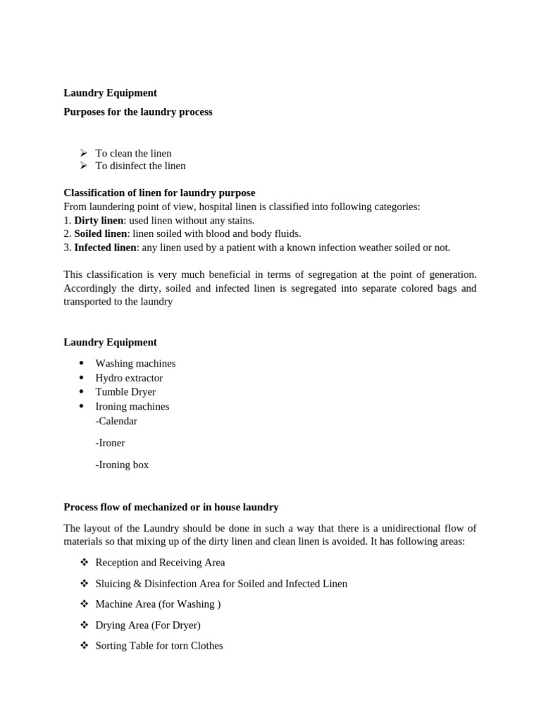 Laundry Equipment Notes | PDF | Washing Machine | Laundry