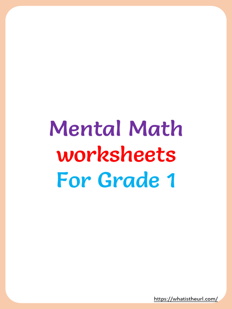 Mental Maths For Grade 1 Rel 3 2 | PDF