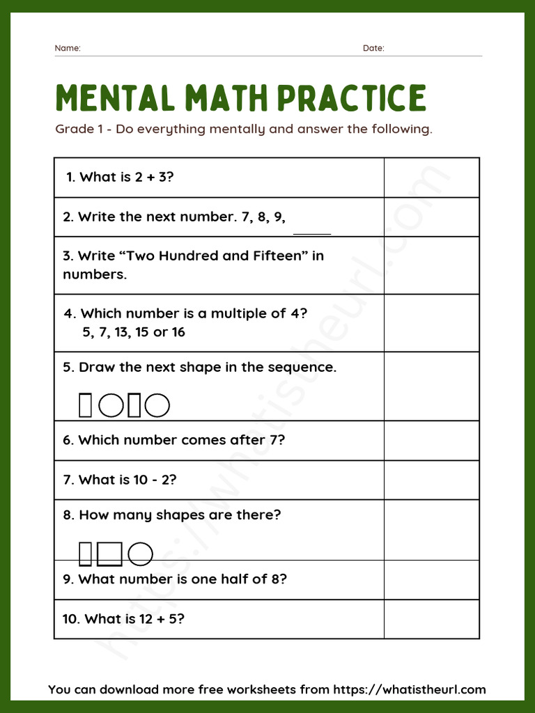 Mental Math 05 | PDF