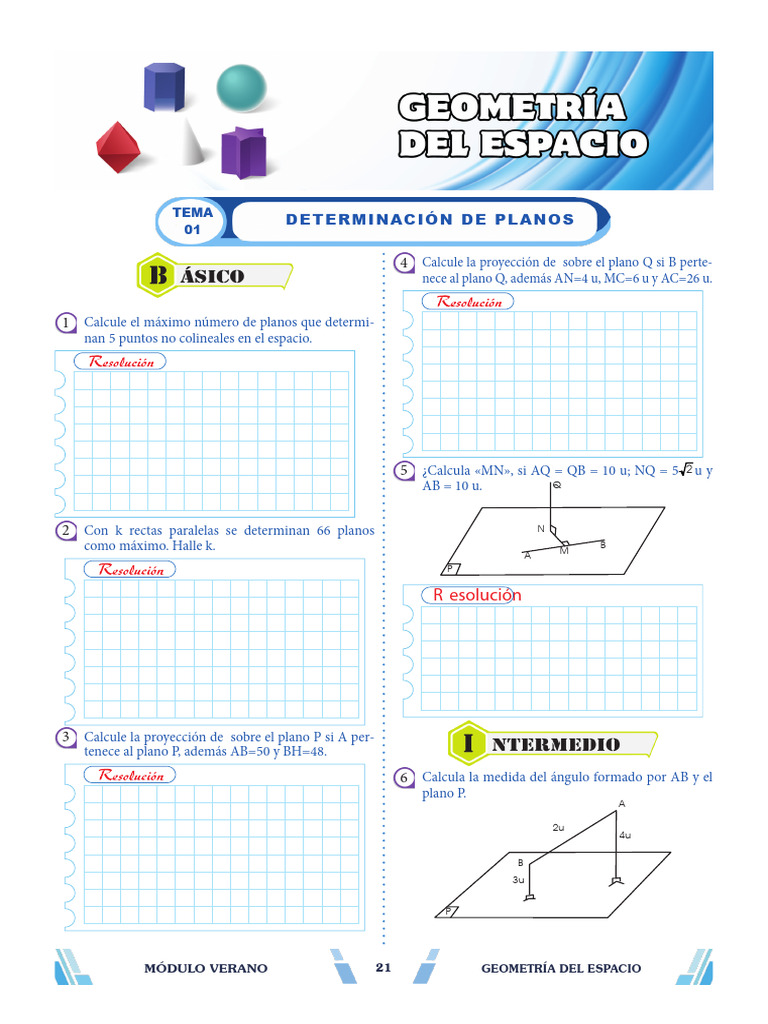 Ejercicios de Geometría del Espacio | PDF | Triángulo | Tetraedro