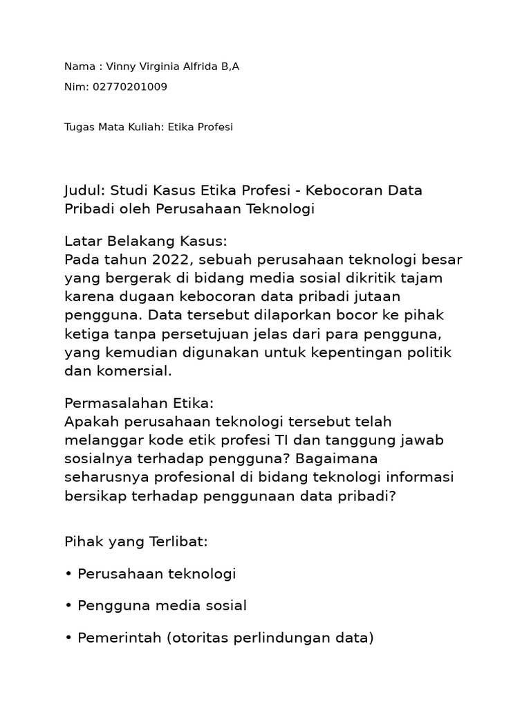 Saya Sedang Berbagi 'Tugas Etika Profesi' Dengan Anda | PDF
