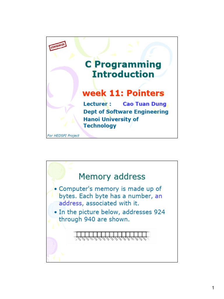 lap-trinh-c_cao-tuan-dung_week11-pointers | PDF | Pointer (Computer Programming) | Parameter ...