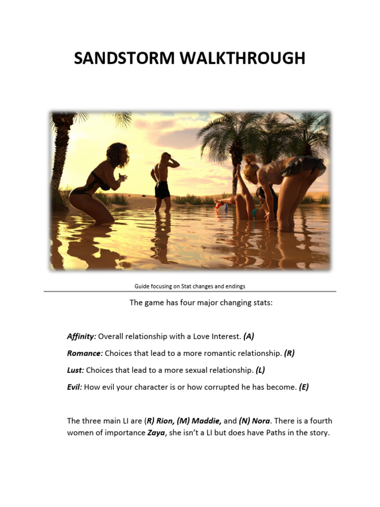 Sandstorm Complete Walkthrough | PDF | Romance (Love)