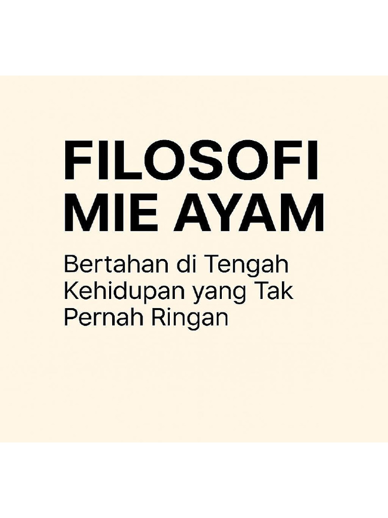 Filosofi Mie Ayam | PDF