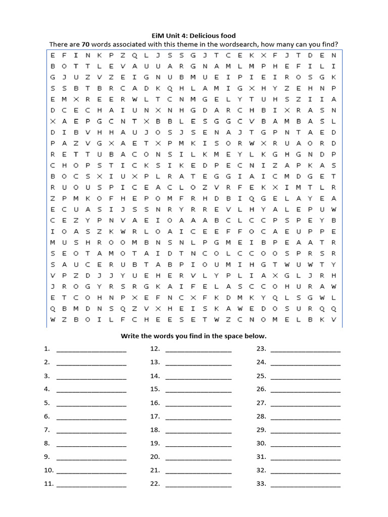 EiM10e Unit4 Wordsearch | PDF