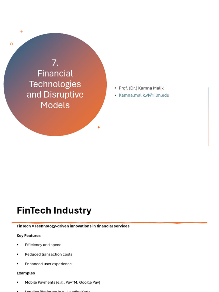 FinTech and Disruptive Models | PDF | Banks | Financial Services