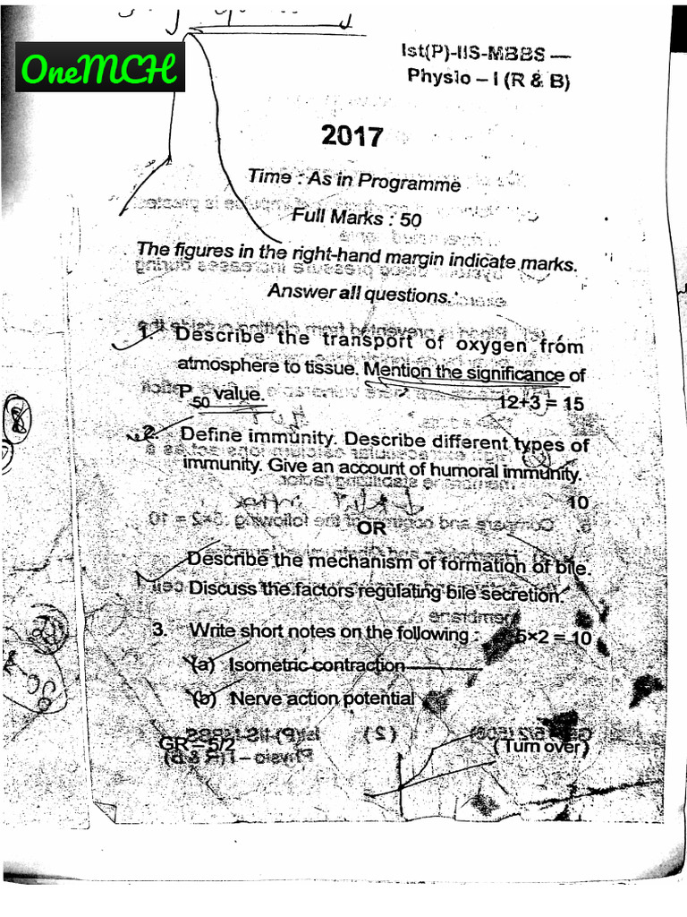 SCB Physiology 2017-2003 | PDF