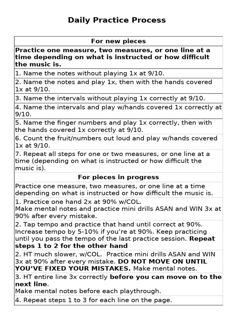 Daily Music Practice Guide | PDF