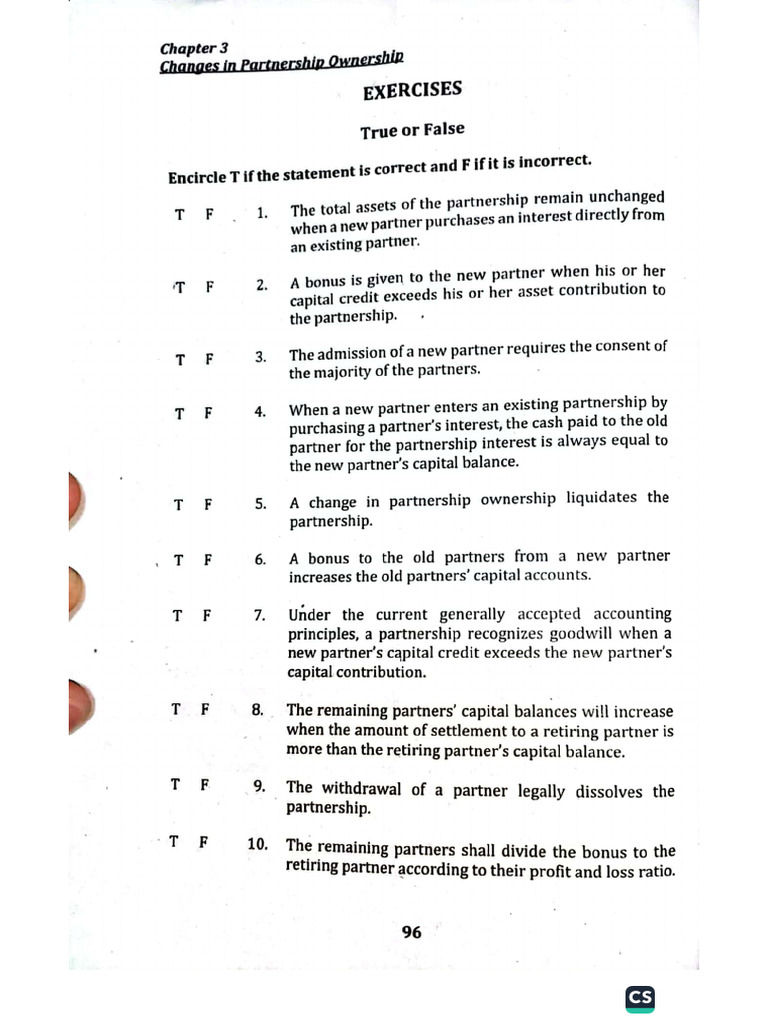 Exercises For Partnership Dissolution | PDF