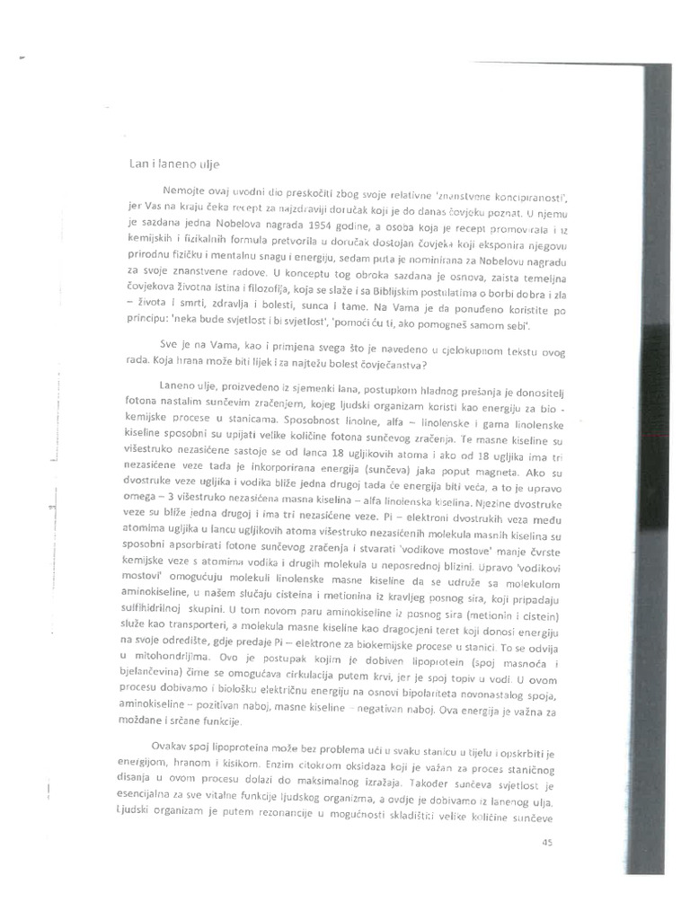 Laneno ulje i Budwig doručak | PDF