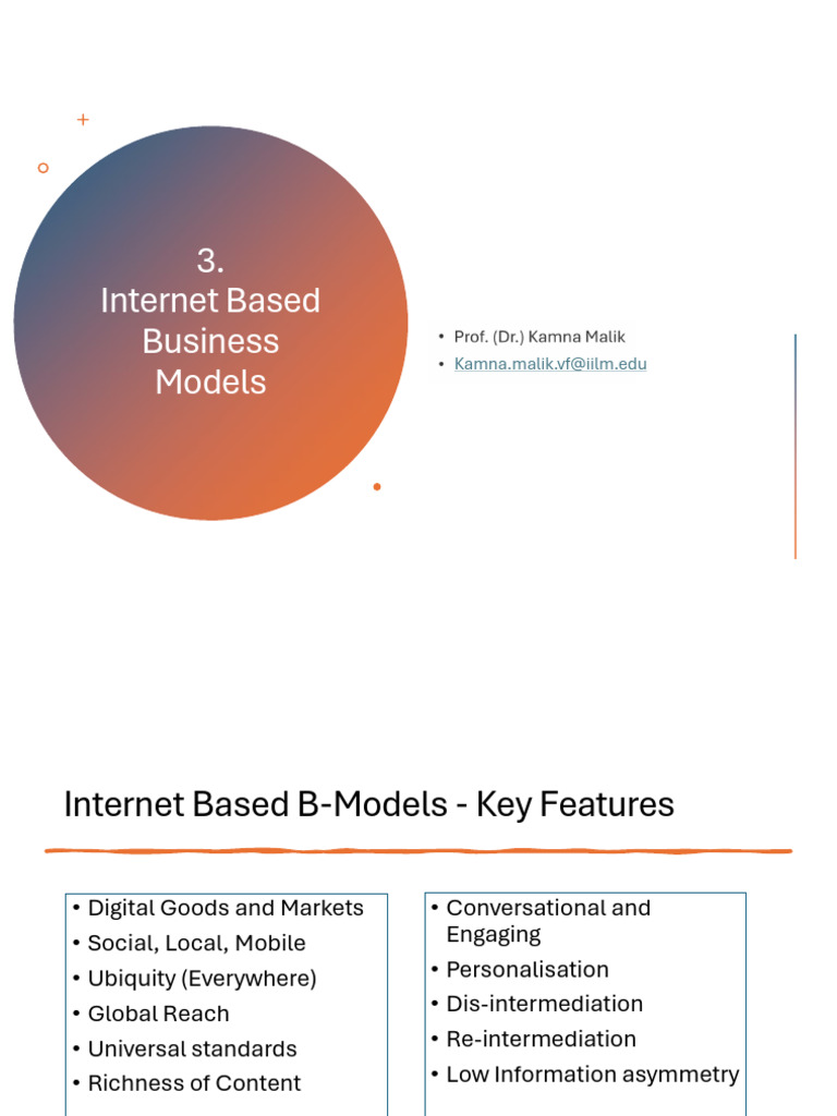 3. Internet Based Business Models | PDF | Business Model | Service ...