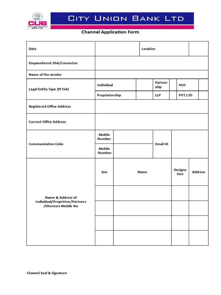 Channel Partner Application Form | PDF | Business