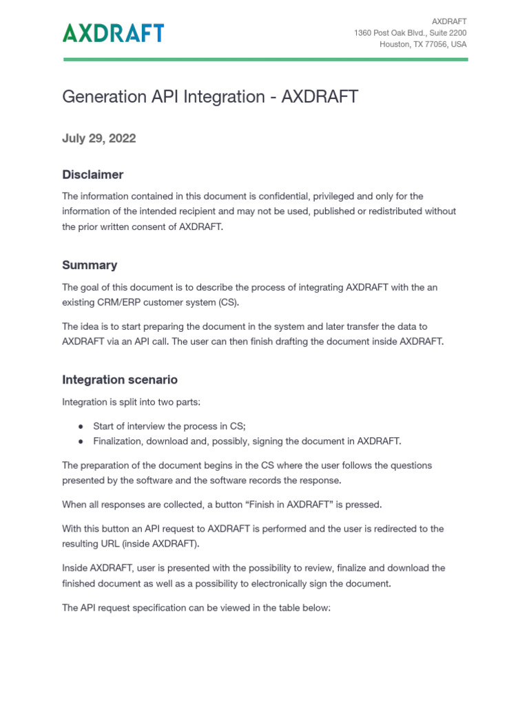 Generation API Integration - AXDRAFT | PDF | Public Key Certificate | Cyberwarfare