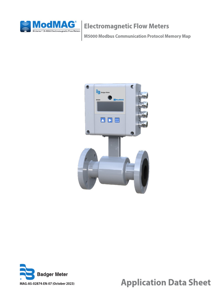 MAG-AS-02874-EN ModMAG M5000 Modbus Communication Protocol Memory Map Application Data Sheet ...