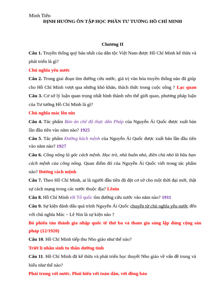 ôn tập TTHCM thi (1) | PDF