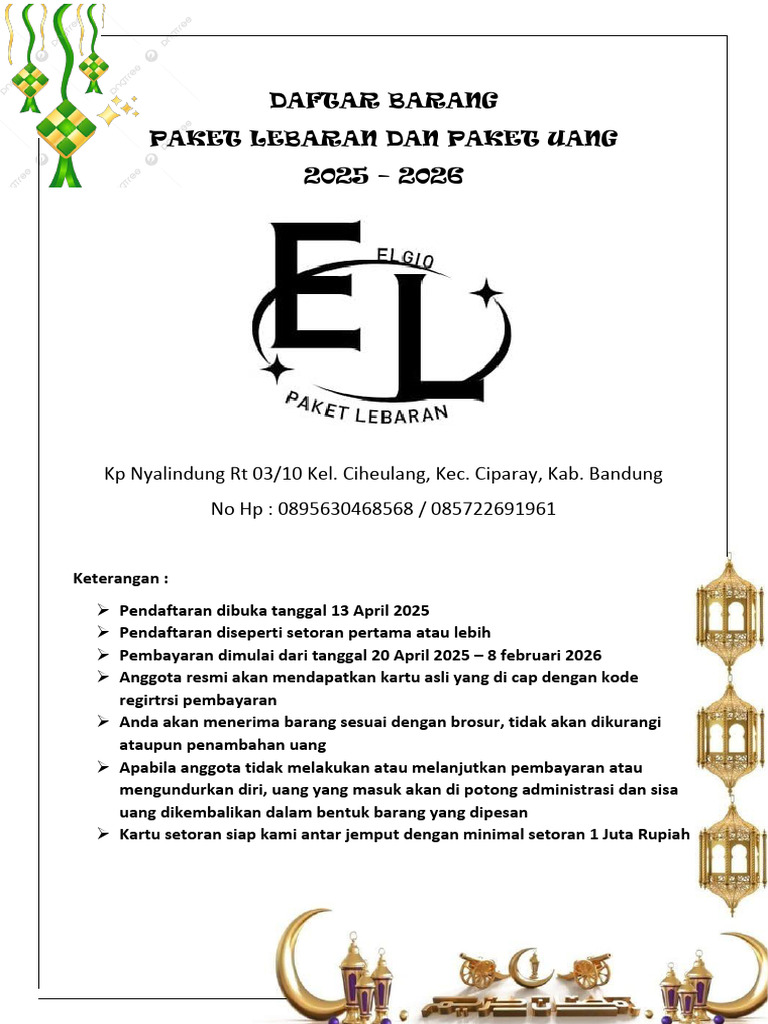 Paket Lebaran 2025-2026: Daftar Barang | PDF