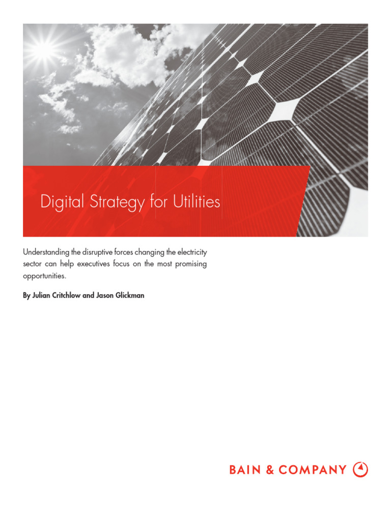 Bain Brief Digital Strategy for Utilities | PDF | Smart Grid | Analytics