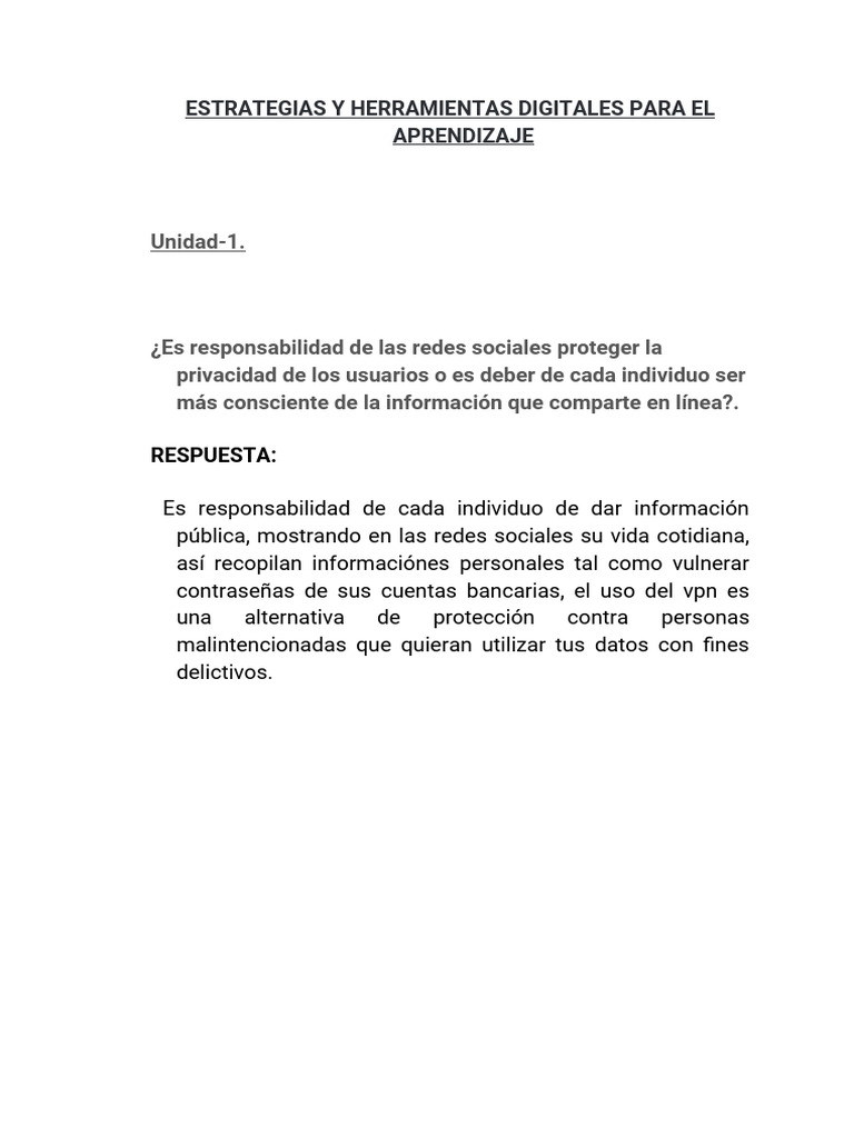 U Nidad-1.: Estrategias Y Herramientas Digitales para El Aprendizaje | PDF