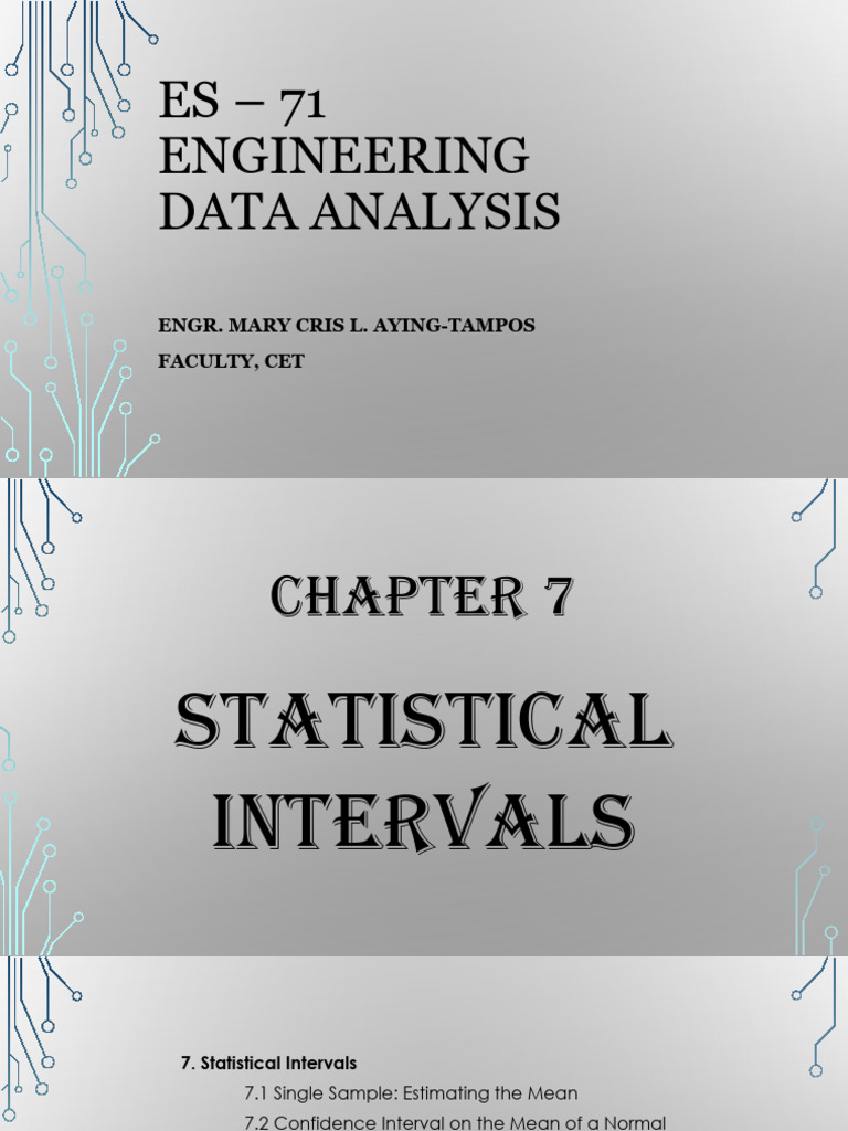 Chapter 7 Statistical Intervals | PDF | Confidence Interval | Sample ...