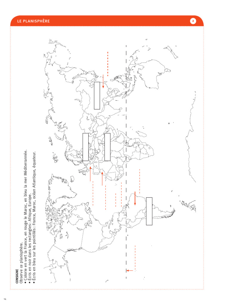 Planisphère à compléter pour géographie | PDF