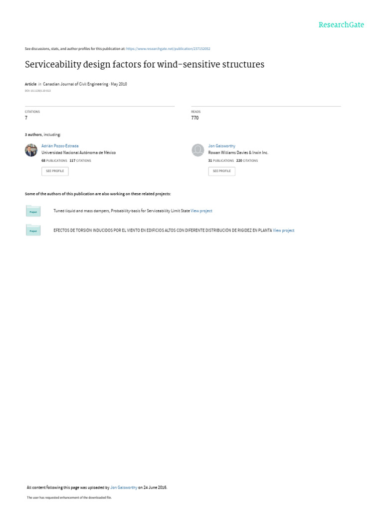 Serviceability Design Factors For Wind-Sensitive S | PDF | Physics | Physical Phenomena