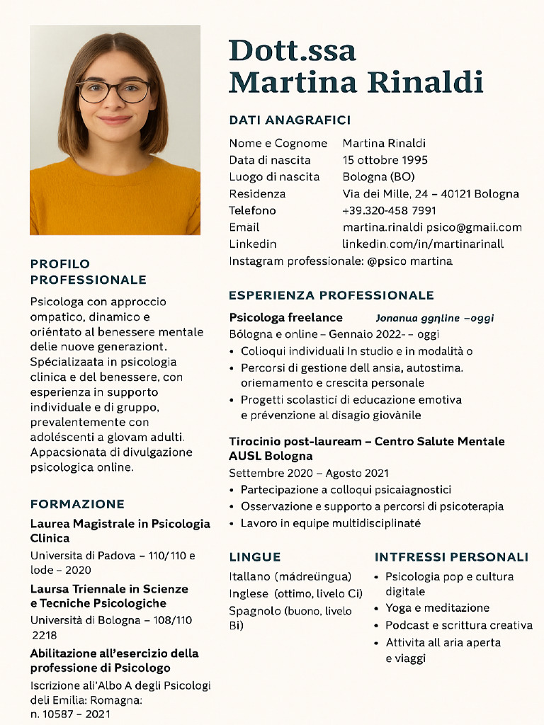 CV Martina Rinaldi | PDF