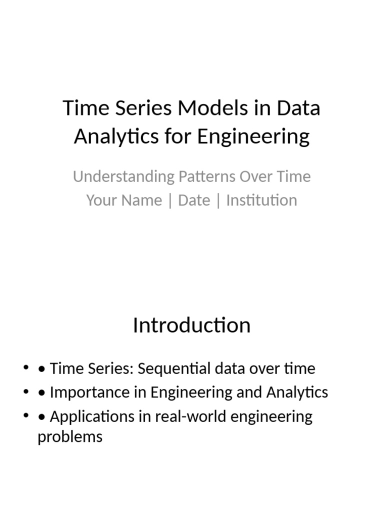 Time_Series_Models_Presentation | PDF | Time Series | Predictive Analytics