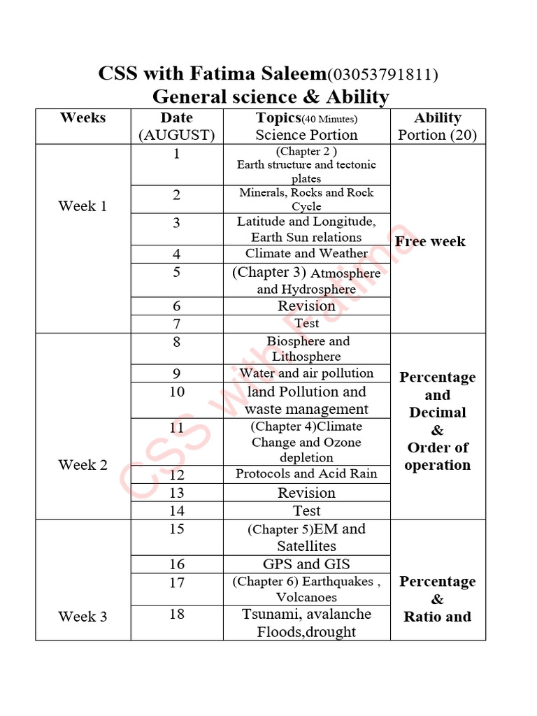 CSS Science & Ability Curriculum Guide | PDF | Earth | Cell (Biology)