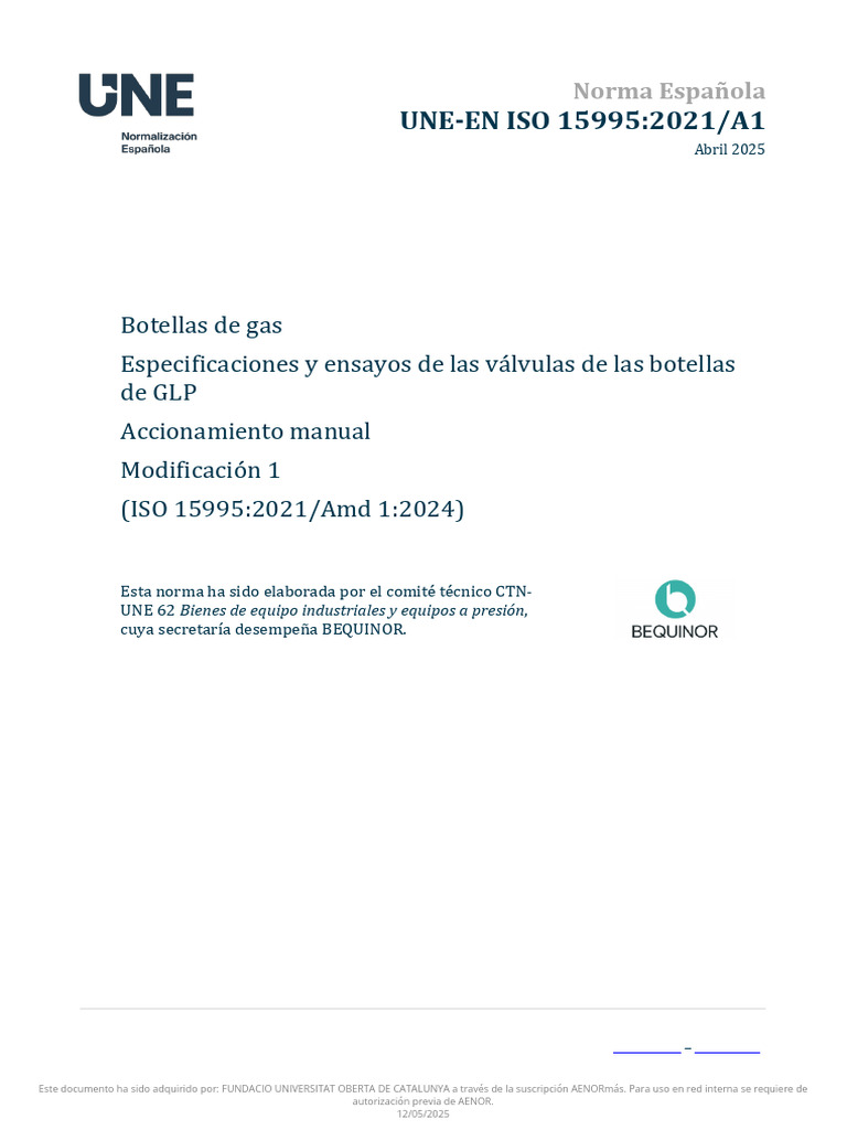 Une-En Iso 15995 2021 (A1 2025 | PDF | Organización internacional para ...