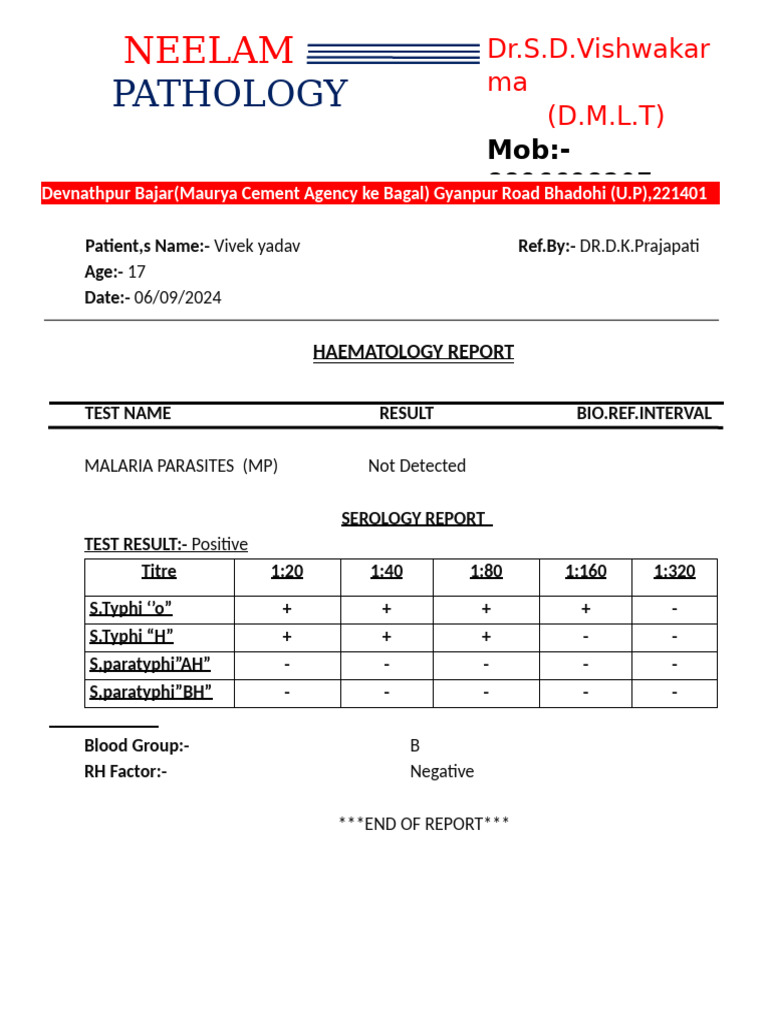 Neelam Pathology | PDF