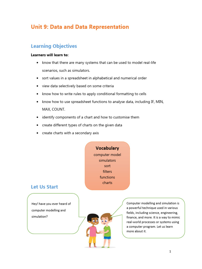 G6_Unit 9_Data & Data Representation | PDF | Chart | Simulation