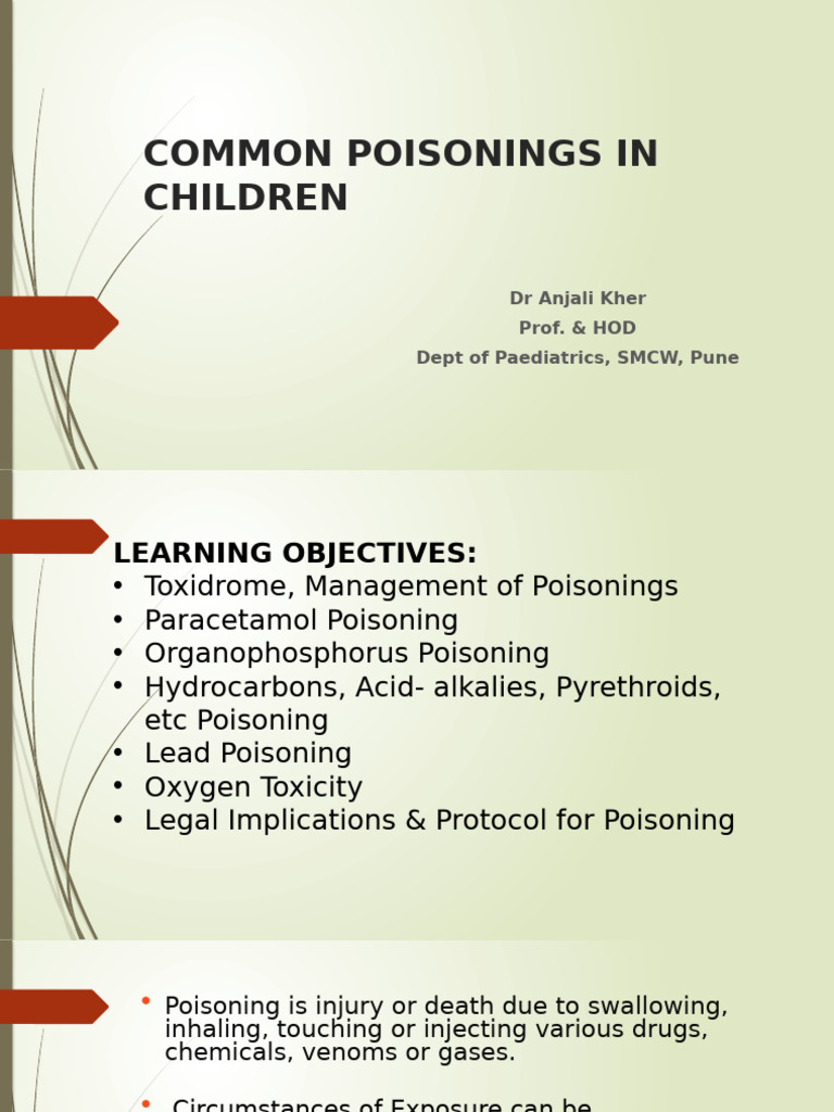 Child Poisoning: Types & Management Guide | PDF | Medical Specialties