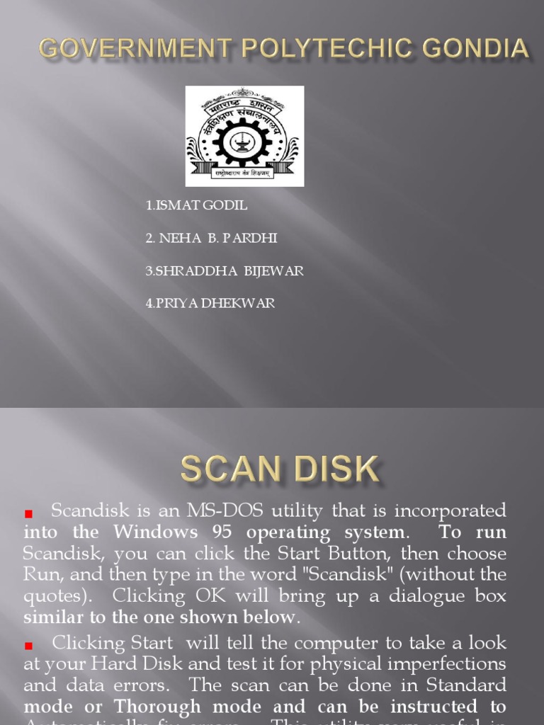 Scan Disk | PDF | Hard Disk Drive | Computer File