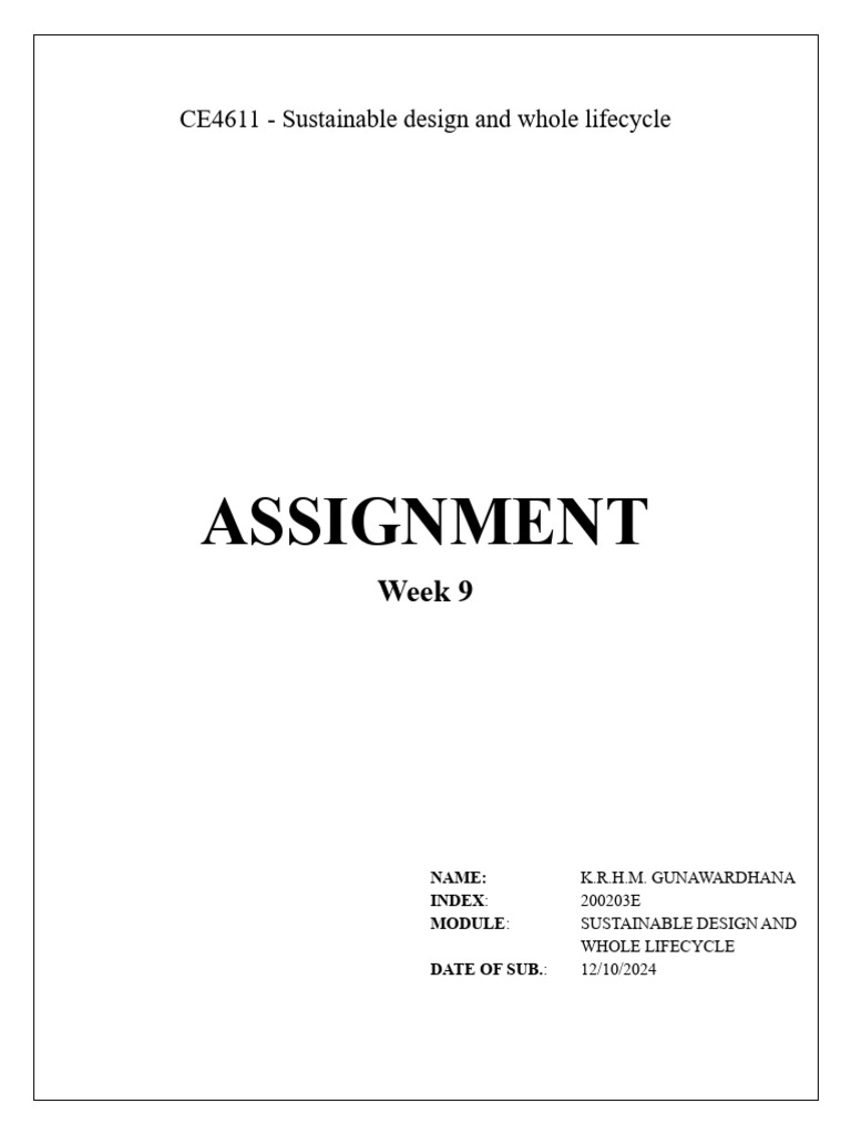 200203E Assingment Week 09 | PDF | Recycling | Reuse