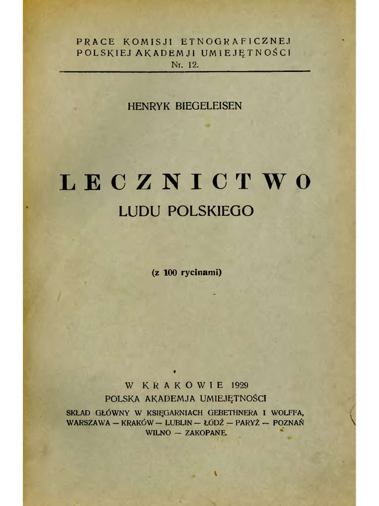 Lecznictwo Ludu Polskiego1929 | PDF