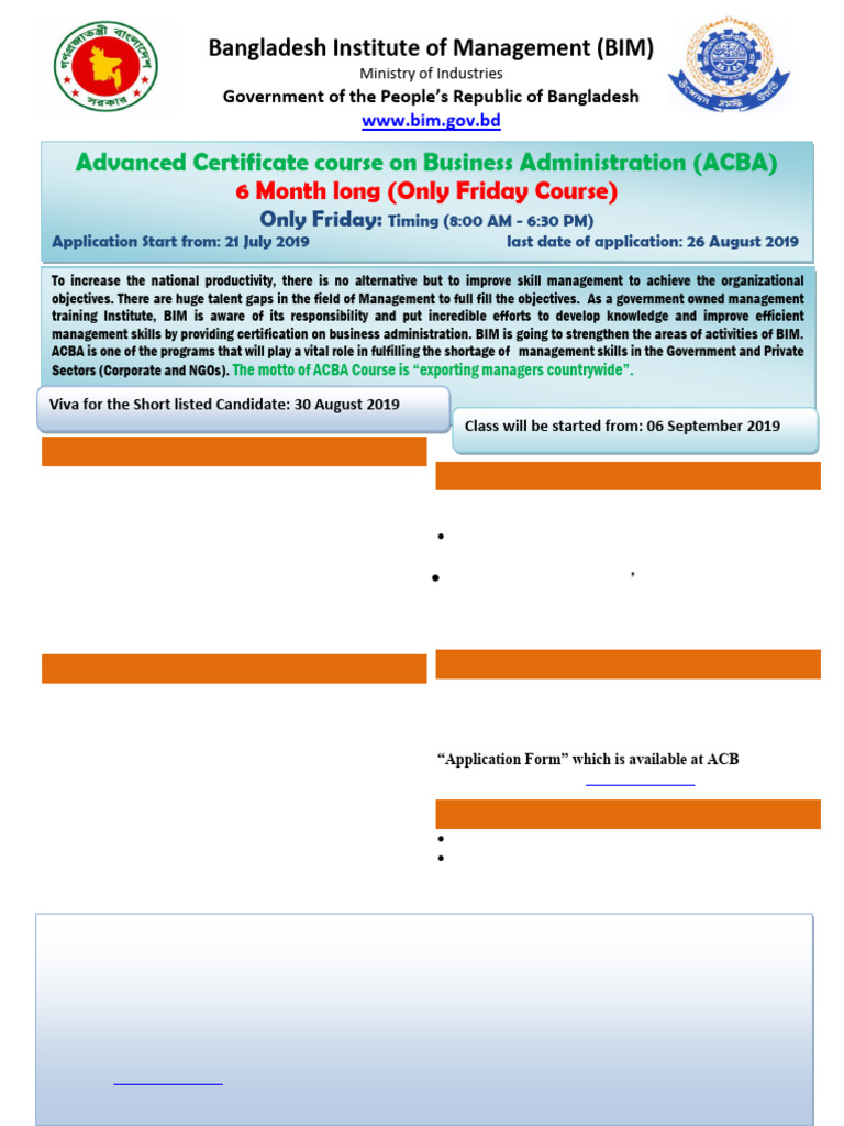 Advertisement - ACBA - 4th Batch | PDF | Business | Economies