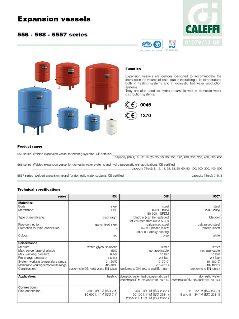 Catalog Binh-Tich-Ap-Caleffi-Italy-568 - en | PDF | Pressure | Gases