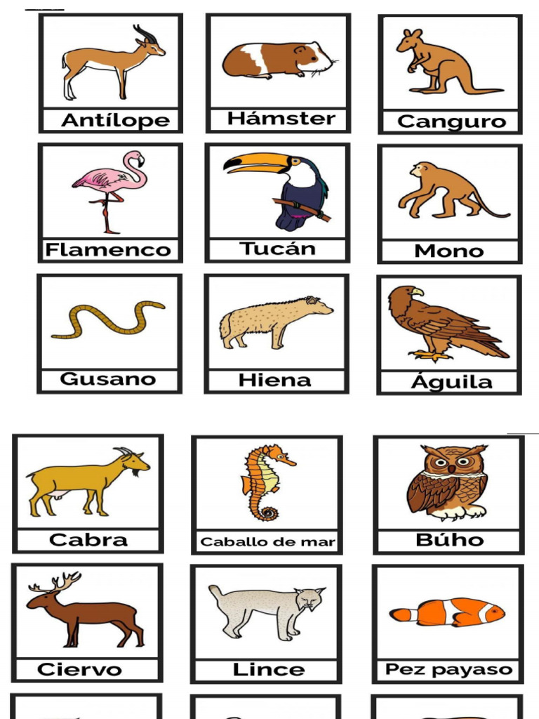 Fichas Animales Adivina Quién Soy | PDF